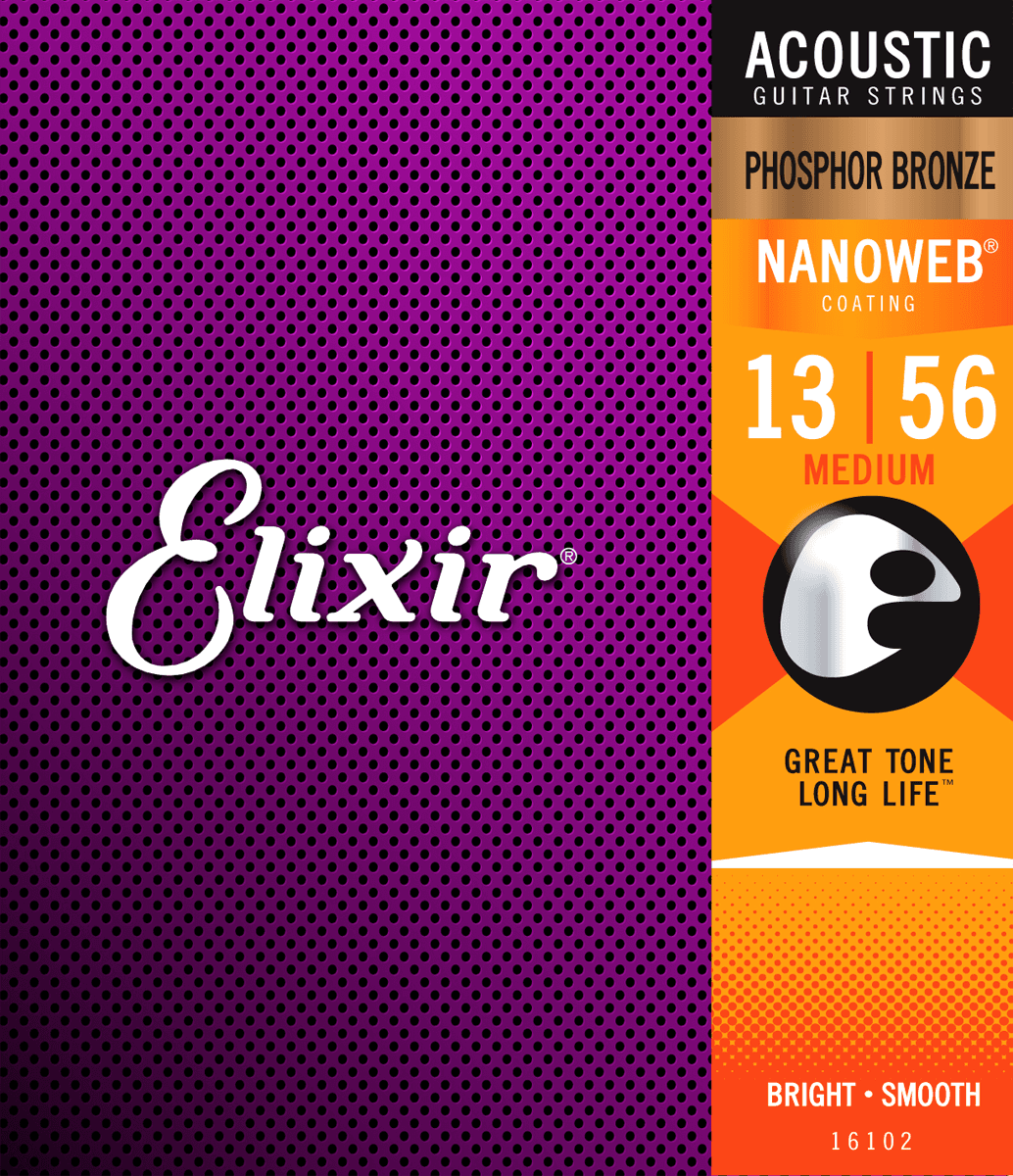 Elixir Nanoweb Phosphor Bronze - Strenge 013-056 Medium
